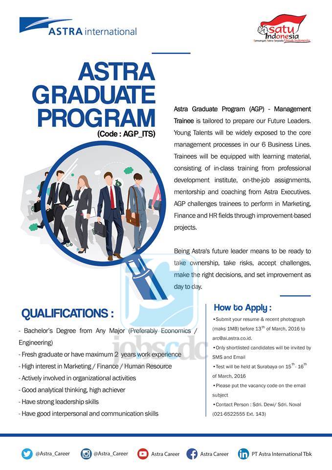 PT Astra International Tbk - Management Trainee Graduate Program Astra ...