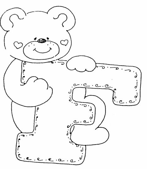 Patron de letras con oso - Imagui