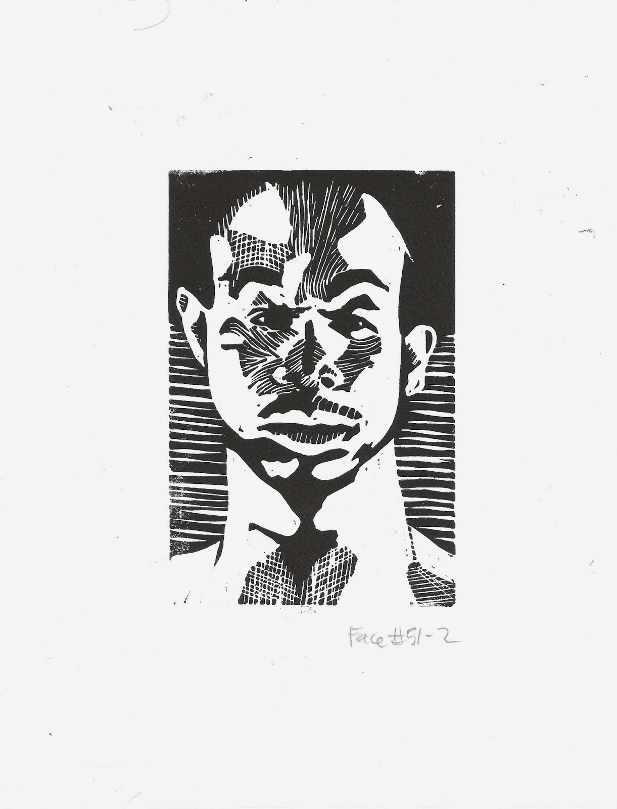 Occasional Musings and Scratchings: Lino faces #50 - #52