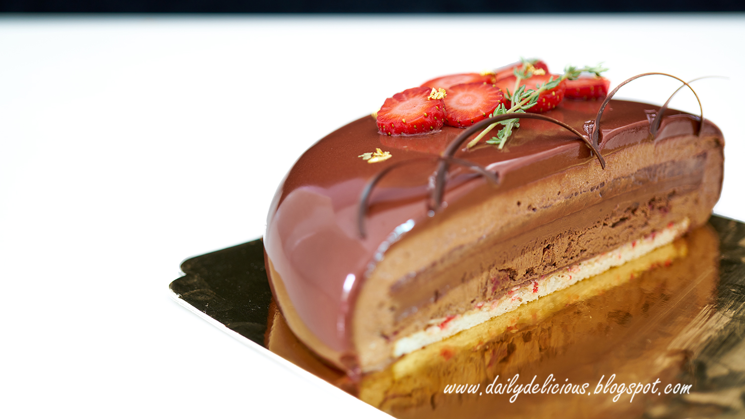 dailydelicious: Chocolate, strawberry, tomato and thyme Entremets