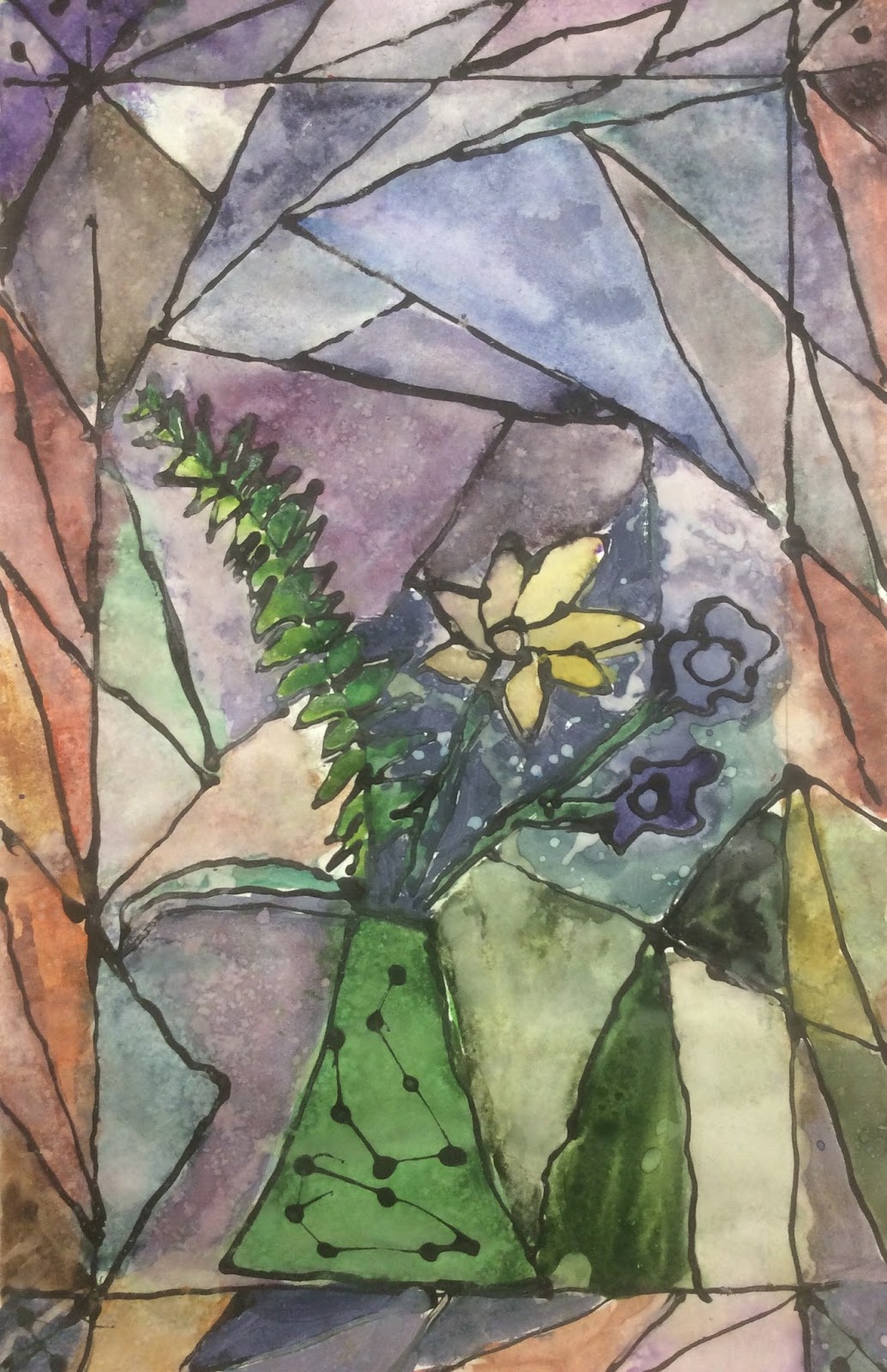 Art with Mrs. Elliott : Stained Glass-inspired Watercolor Paintings