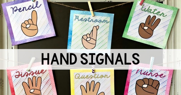 Hand Signals {Watercolor Classroom Decor} | TheHappyTeacher