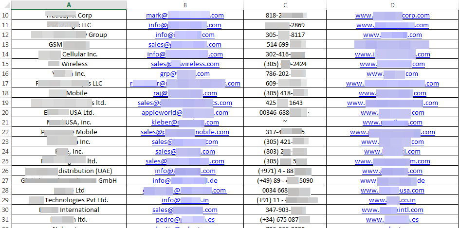 List of verified Apple iPhone distributors/suppliers/wholesalers