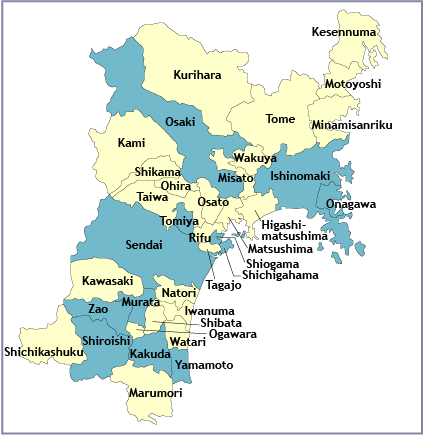 Miyagi Map of Japan Region | Regional City Maps of Japan