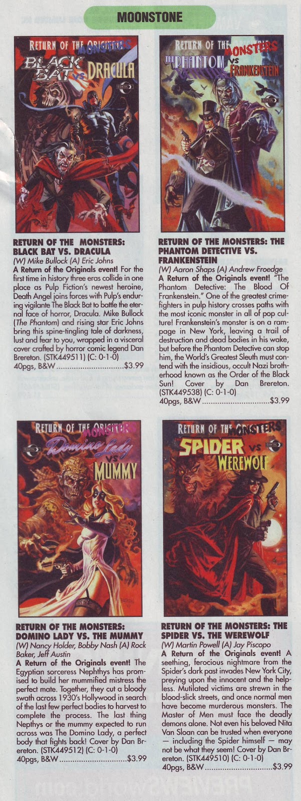 ALL PULP: MOONSTONE BOOKS FOR JANUARY