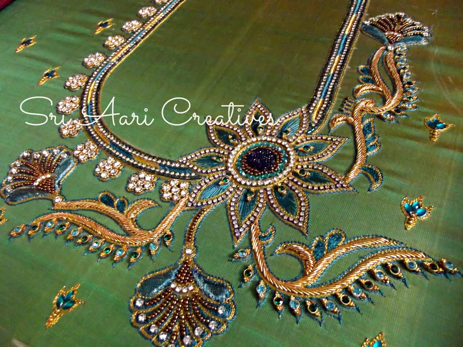 SRI AARI CREATIVES: Aari Embroidery Bridal Blouse Designs
