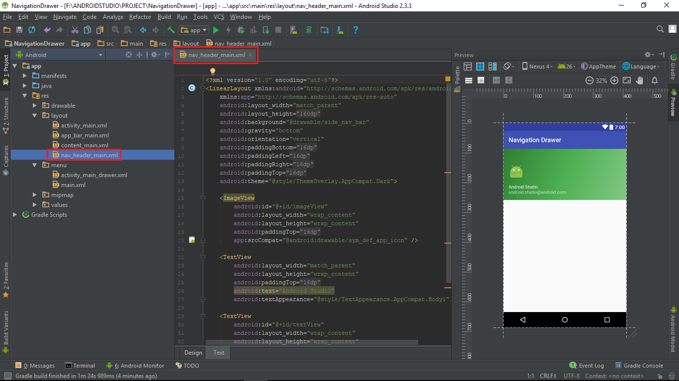 Android Studio - Membuat Aplikasi Navigation Drawer