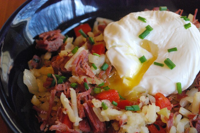 Caitlin's Cooking and More: Corned Beef Hash with Poached Eggs
