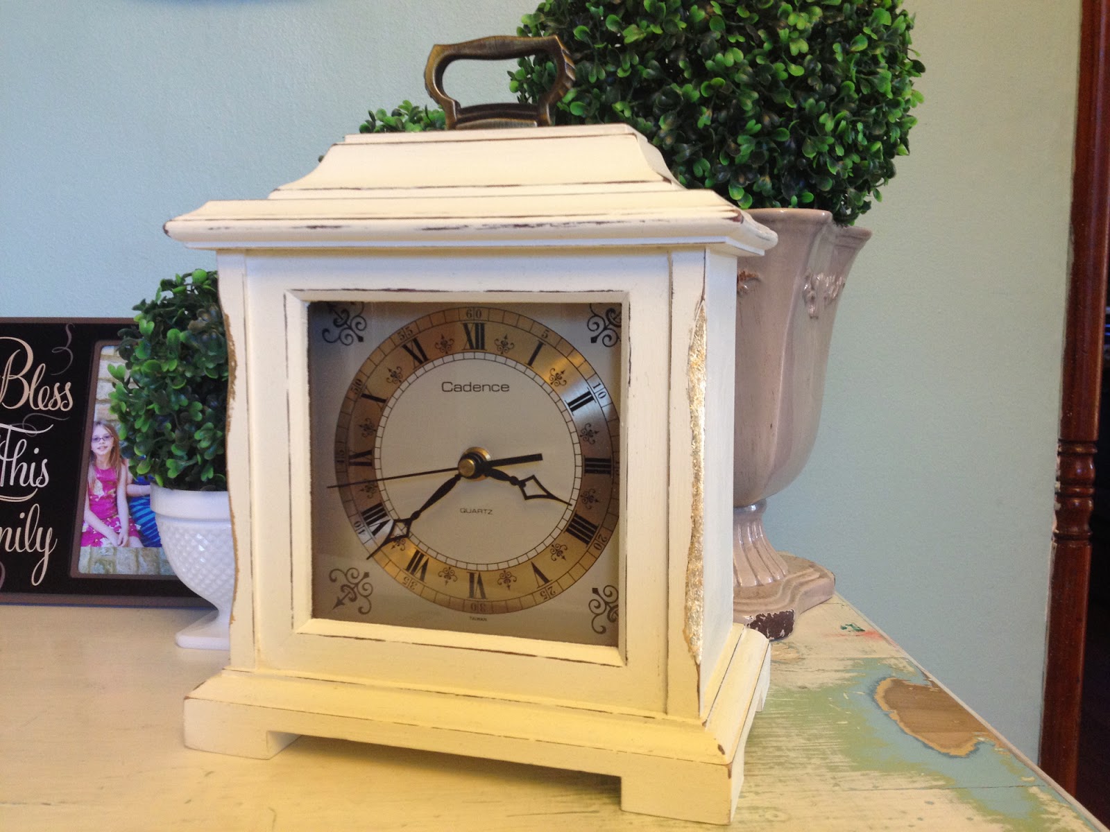 Whitewashed Wood & Watermelon: Old White Clock