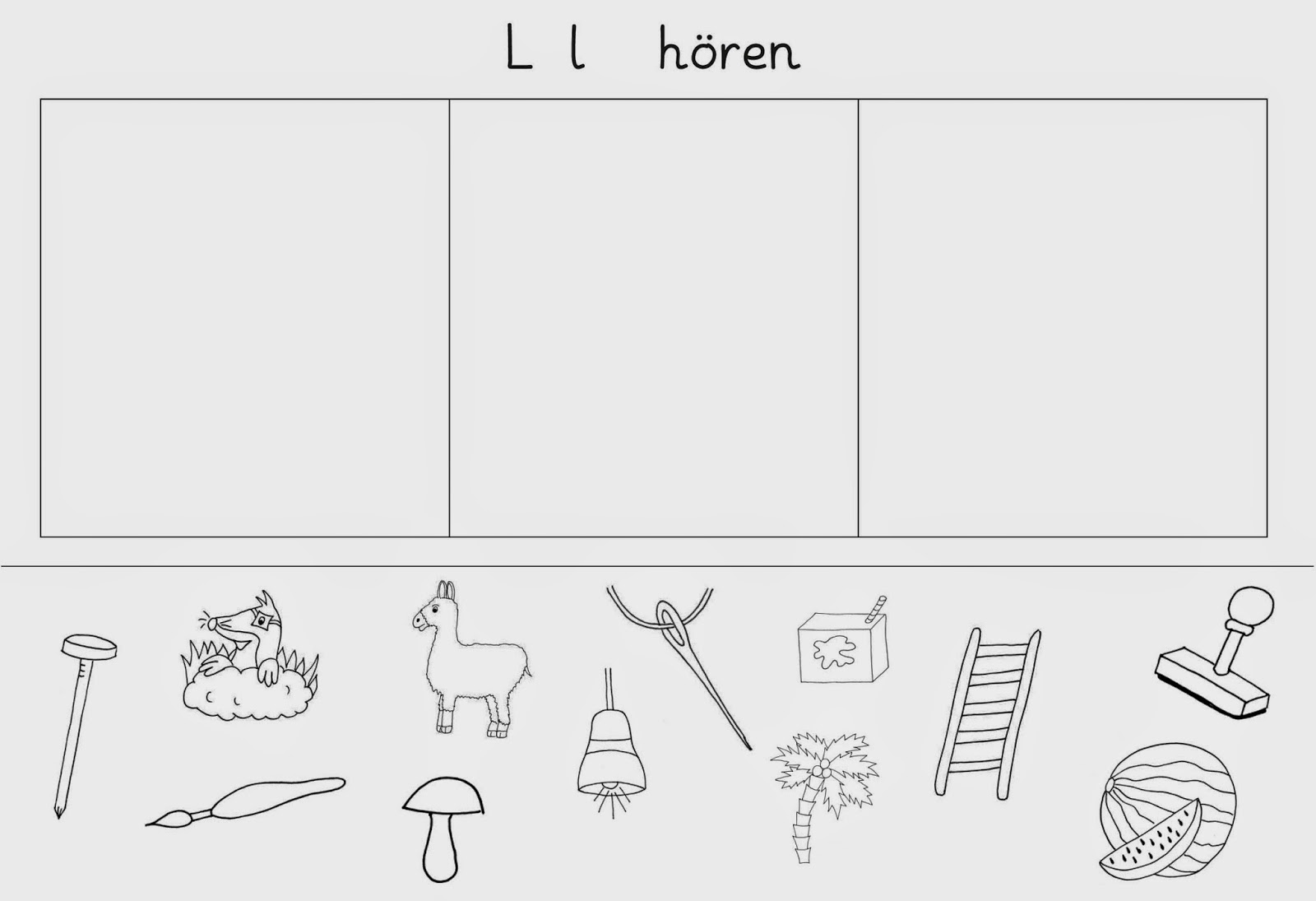 Lernstübchen: drei Arbeitsblätter zum L - l