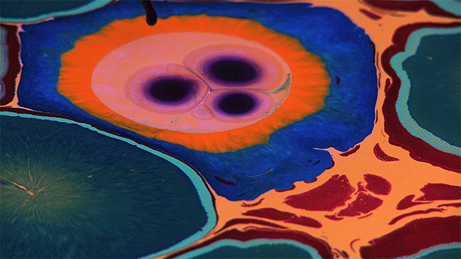 Artist Creates Psychedelic Art By Pouring Paint And Resin Onto A Canvas ...