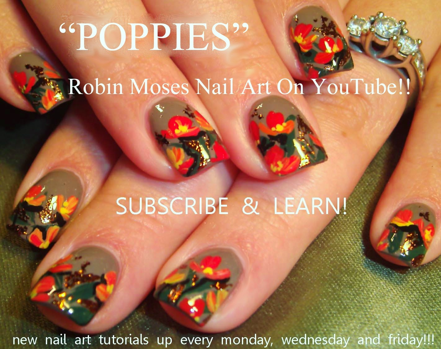 Nail Art by Robin Moses: "poppy nails" "spring nails" "cute spring ...