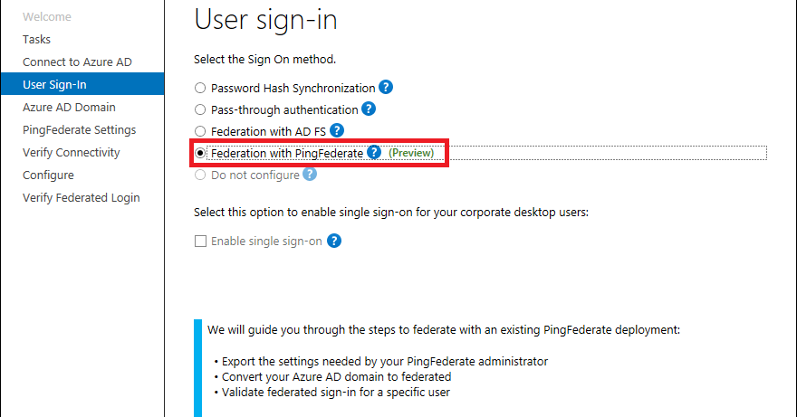 AAD Connect 1.1.819.0 now includes new Device Options and PingFederate ...