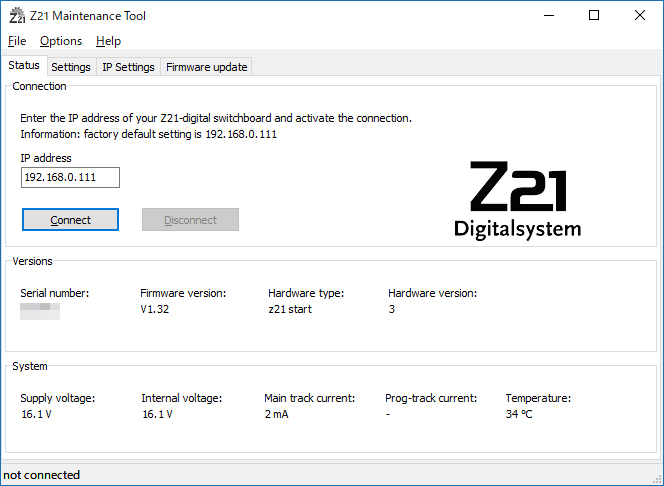 iPadをルーターへ接続してz21アプリを立ち上げればすぐにz21と接続された状態になる。