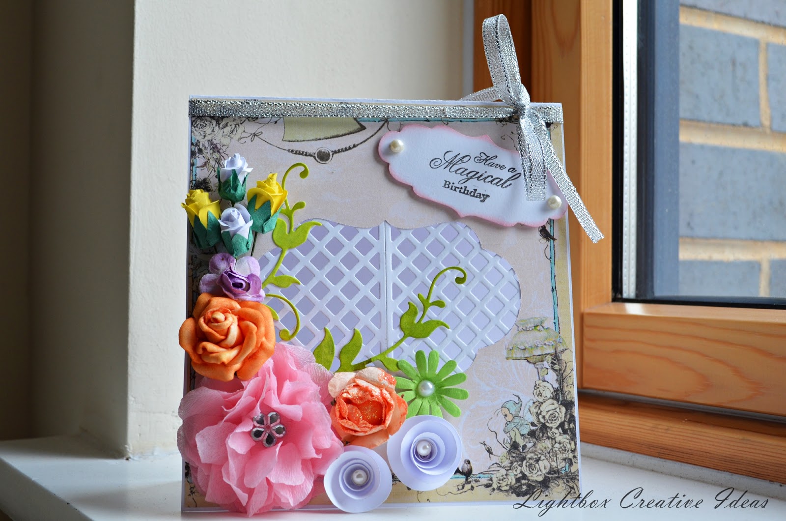 Lightbox creative Ideas: Laced Window card