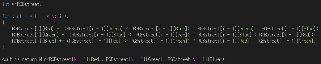 1149 : RGB Street Coloring (Dynamic Programming) [C,C++]