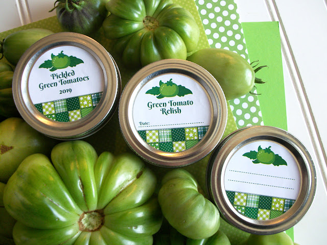 Colorful Adhesive Canning Jar Labels: Country Quilt Green Tomato ...