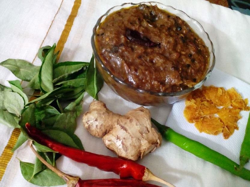 Inji Curry / Puli Inji / Inji Puli (Ginger finely chopped and fried ...