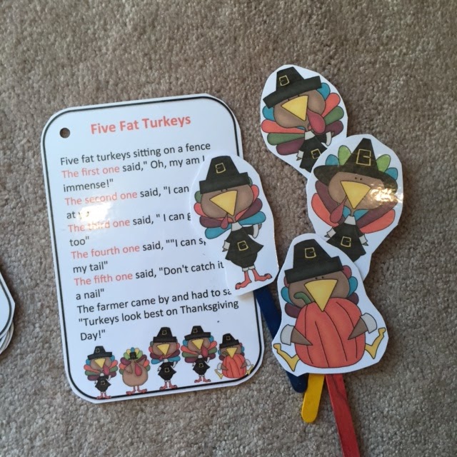 Turkey Songs and Finger Play ~ Preschool Printables