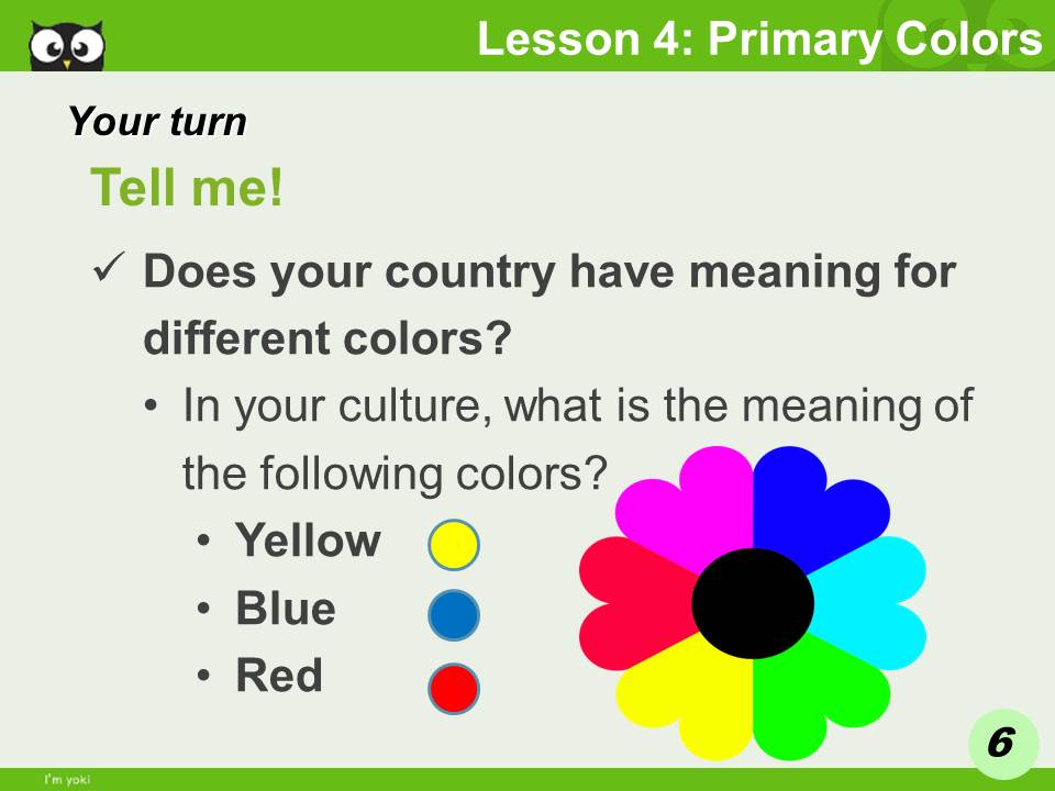 YOKITALK: Grade 3-1_Unit 2_Lesson 4 Primary Colors