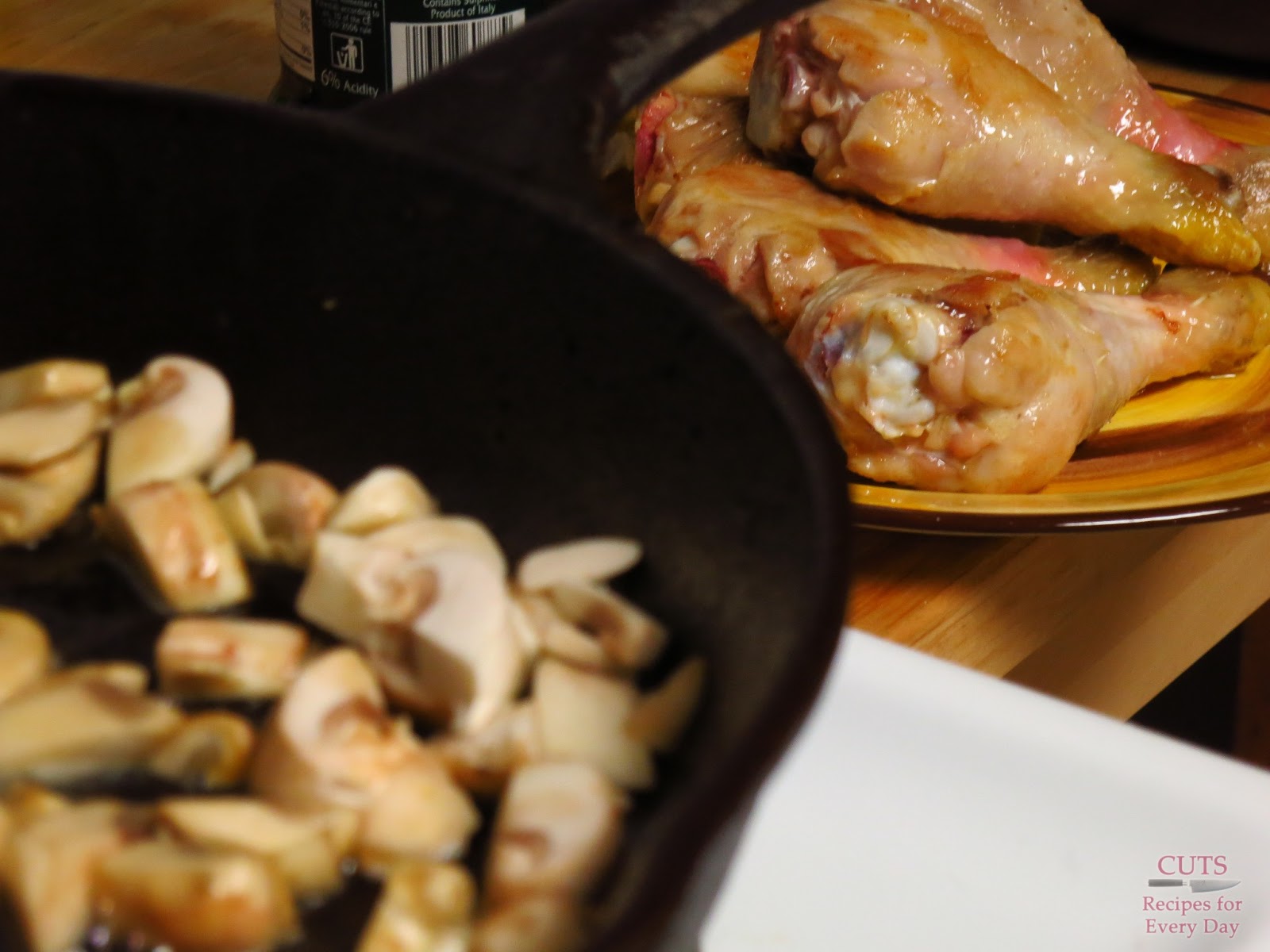 Balsamic Braised Drumsticks with Spinach - Cuts: Recipes for Every Day