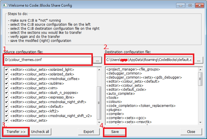 阿牛滴Blog: 新增修改 Code::Blocks 的 Colour themes