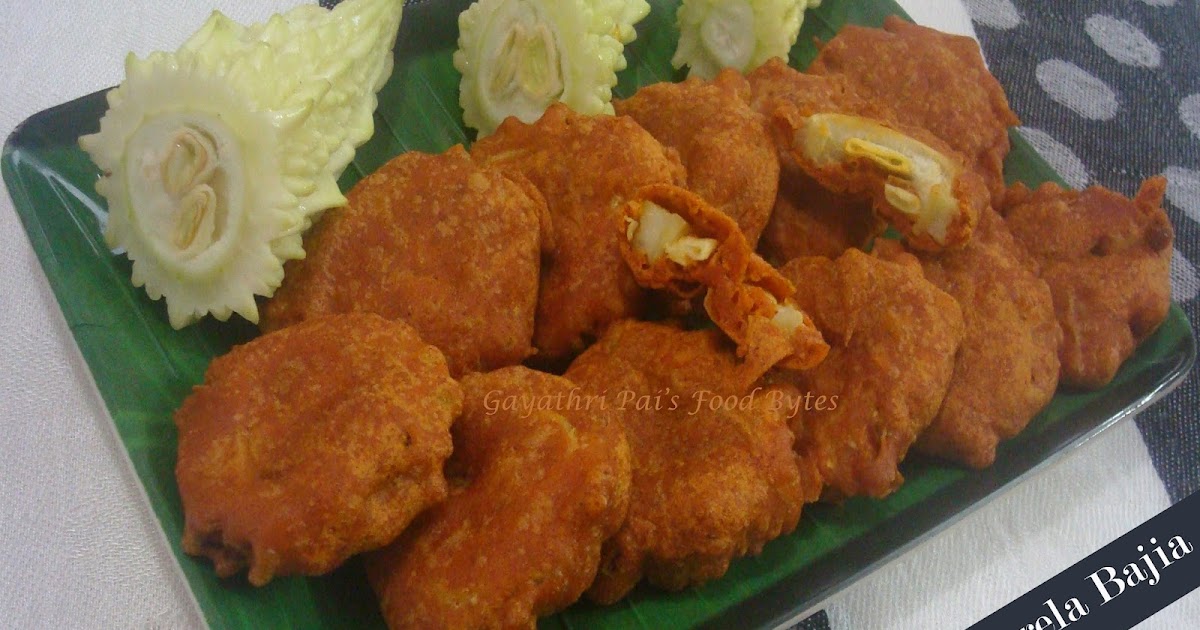 Gayathri Pai's Food Bytes: Karate’ Bajo ~ Karela Bajia ~ Bitter Gourd ...