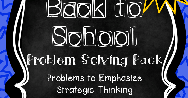 Classroom Freebies Too: Free Back-to-School Themed Problem Solving Tasks