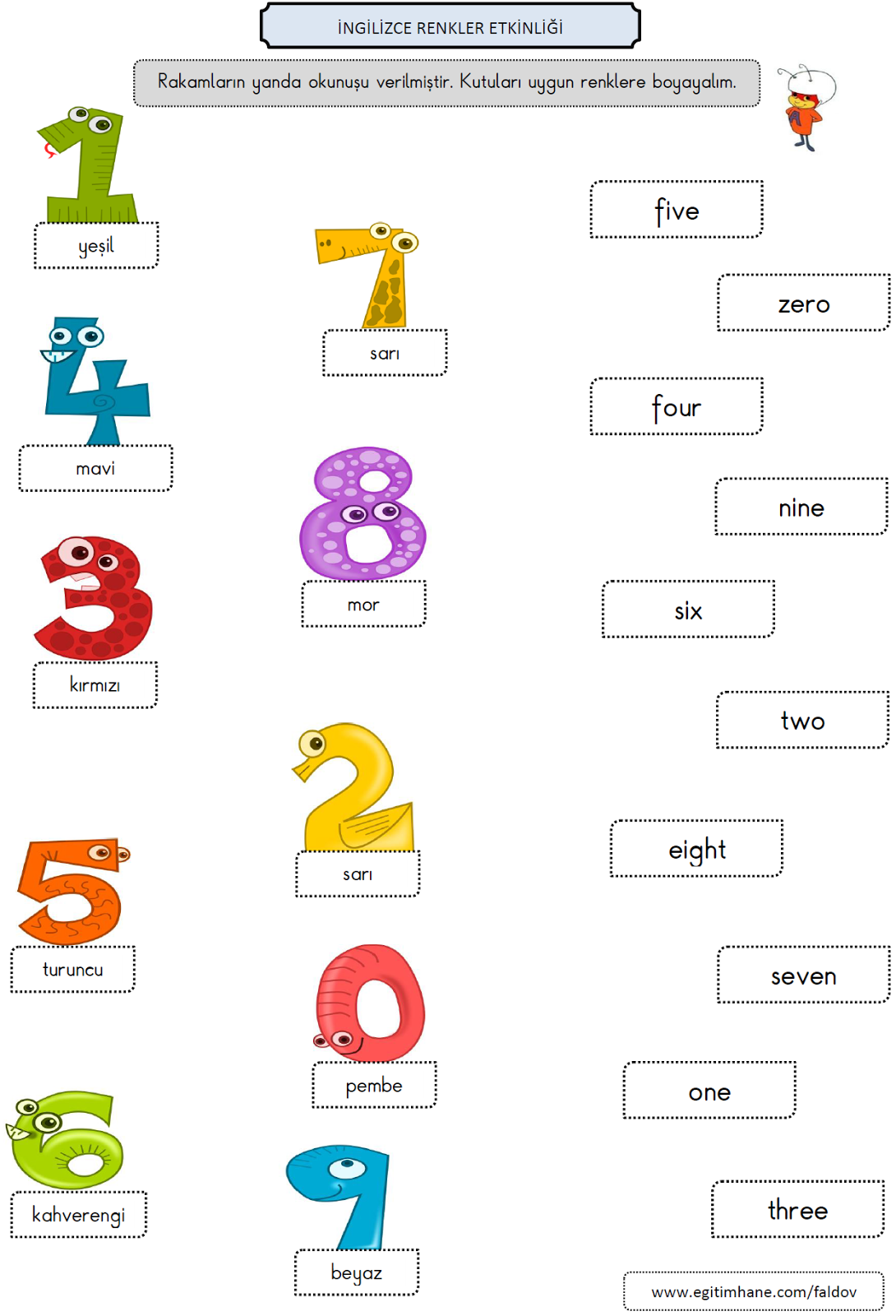 salakodev.blogspot.com: 2. Sınıf İngilizce Colours Renkler Boyama ...