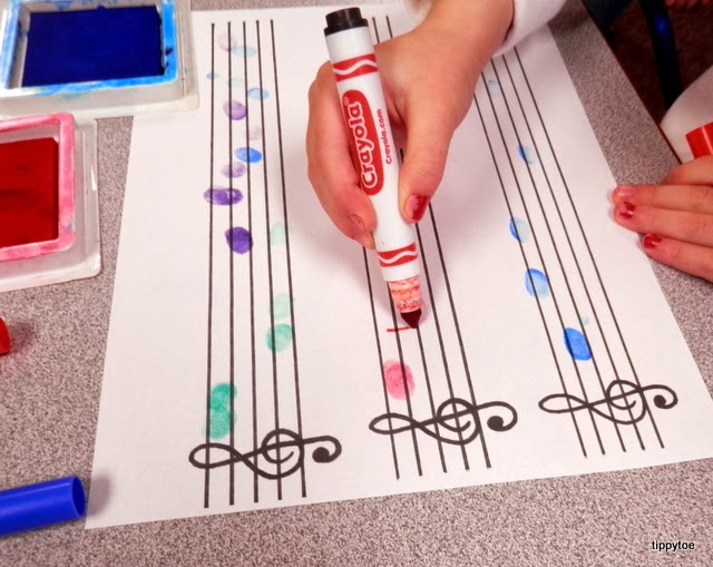 Tippytoe Crafts: Fingerprint Musical Notes