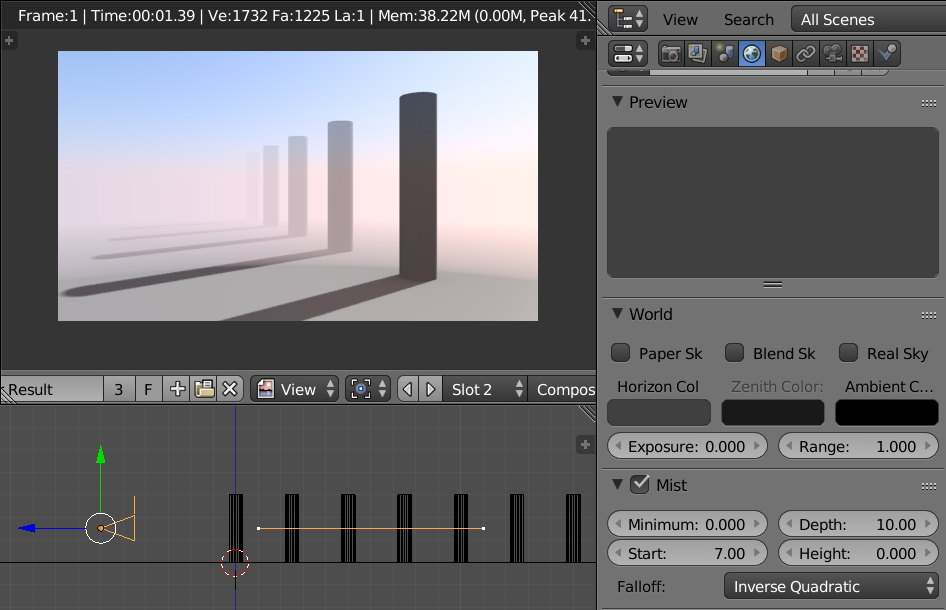 Blender 2.76 Blender Render : 迷霧效果