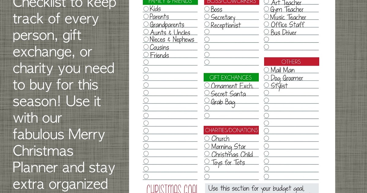The Polka Dot Posie: FREE Christmas Checklist Printable