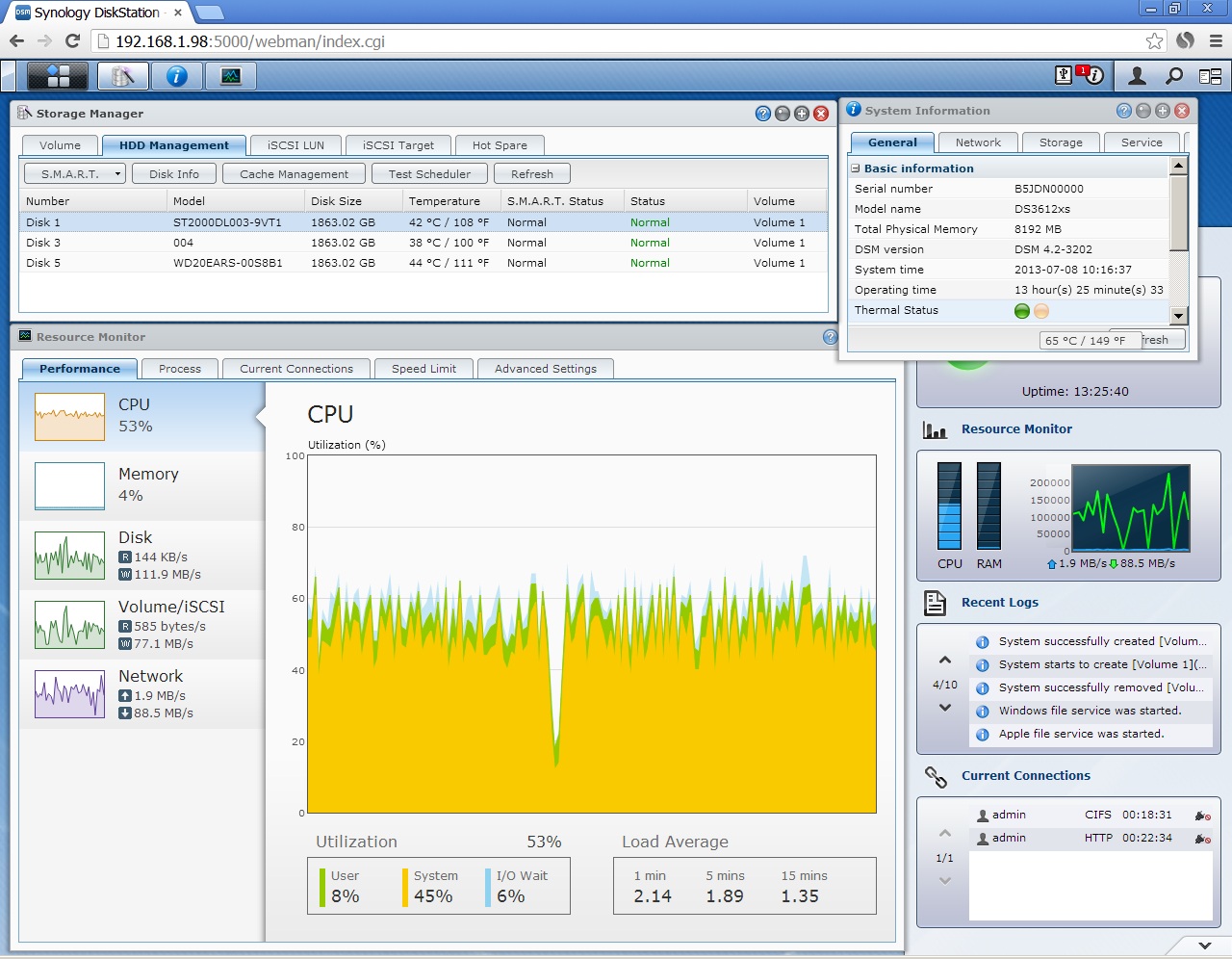 3.3.1 Setup 2 - Synology DSM Performace Tests | Build Your Own NAS (BYON)