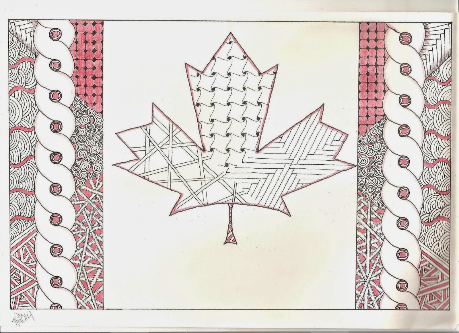 Kiki's Kandyland: Zentangle Canadian Flag