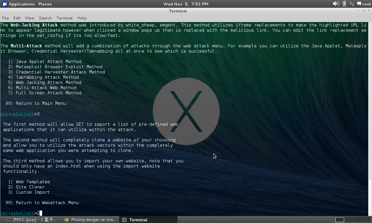 Phising dengan Se-toolkit di Kali Linux - w