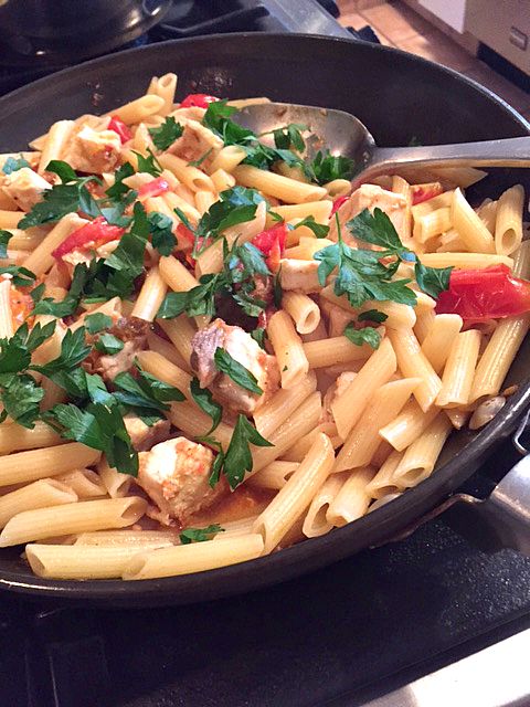 Pasta w/ Swordfish & Cherry Tomato Sauce