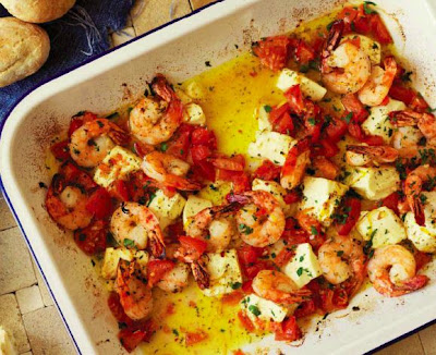 Baked Prawns with Lemon and Feta recipe - All in one recipes