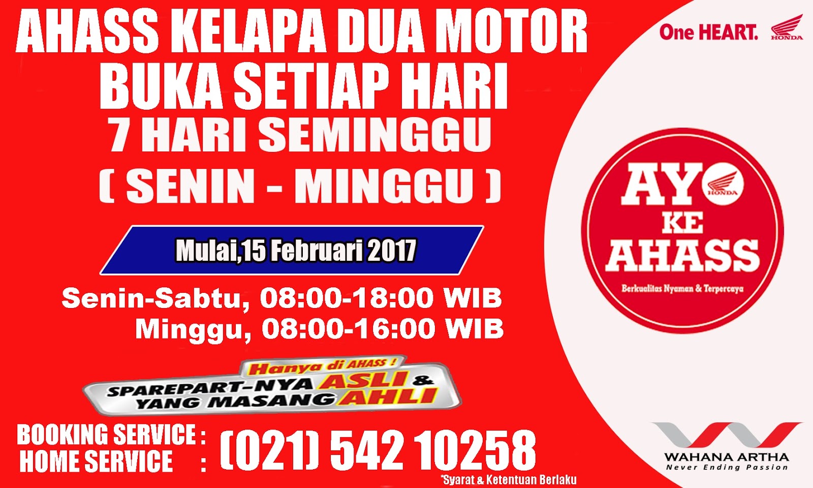 AHASS 10258 Kelapa Dua Motor: WAKTU OPERASIONAL & LAYANAN SERVICE AHASS ...