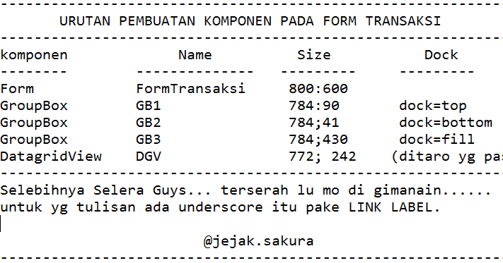 Wadah Koding: Design Form Transaksi Penjualan VB .NET