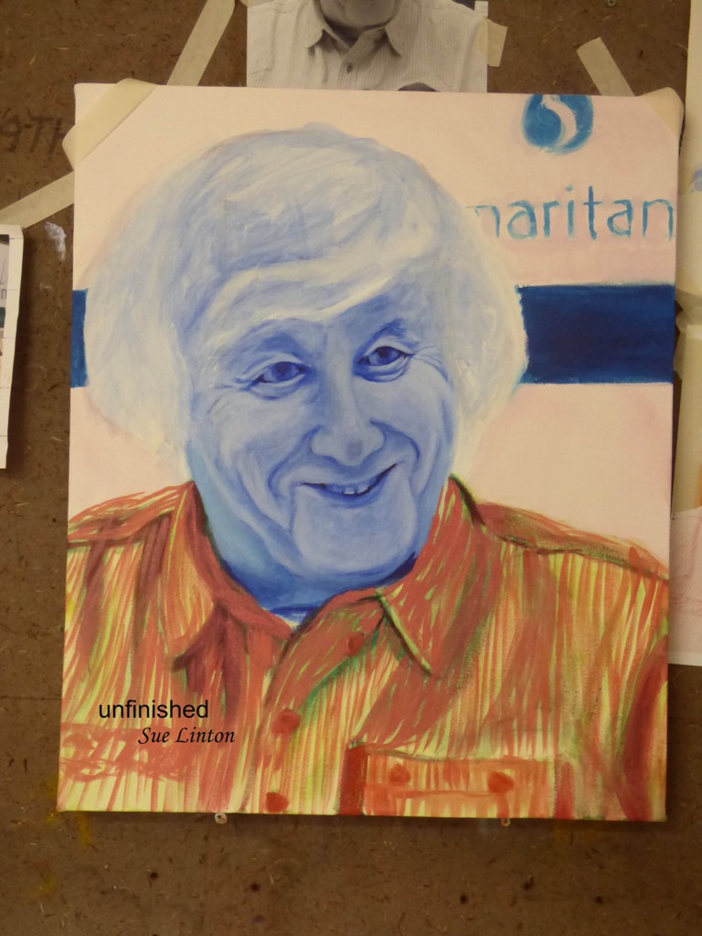 Sue Linton Artist: Cec's portrait continued- acrylic underpainting finished