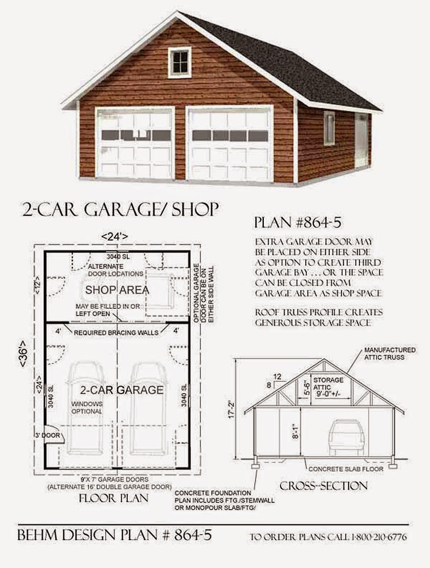 Garage Plans Blog - Behm Design - Garage Plan Examples: Garage Plan 864 ...