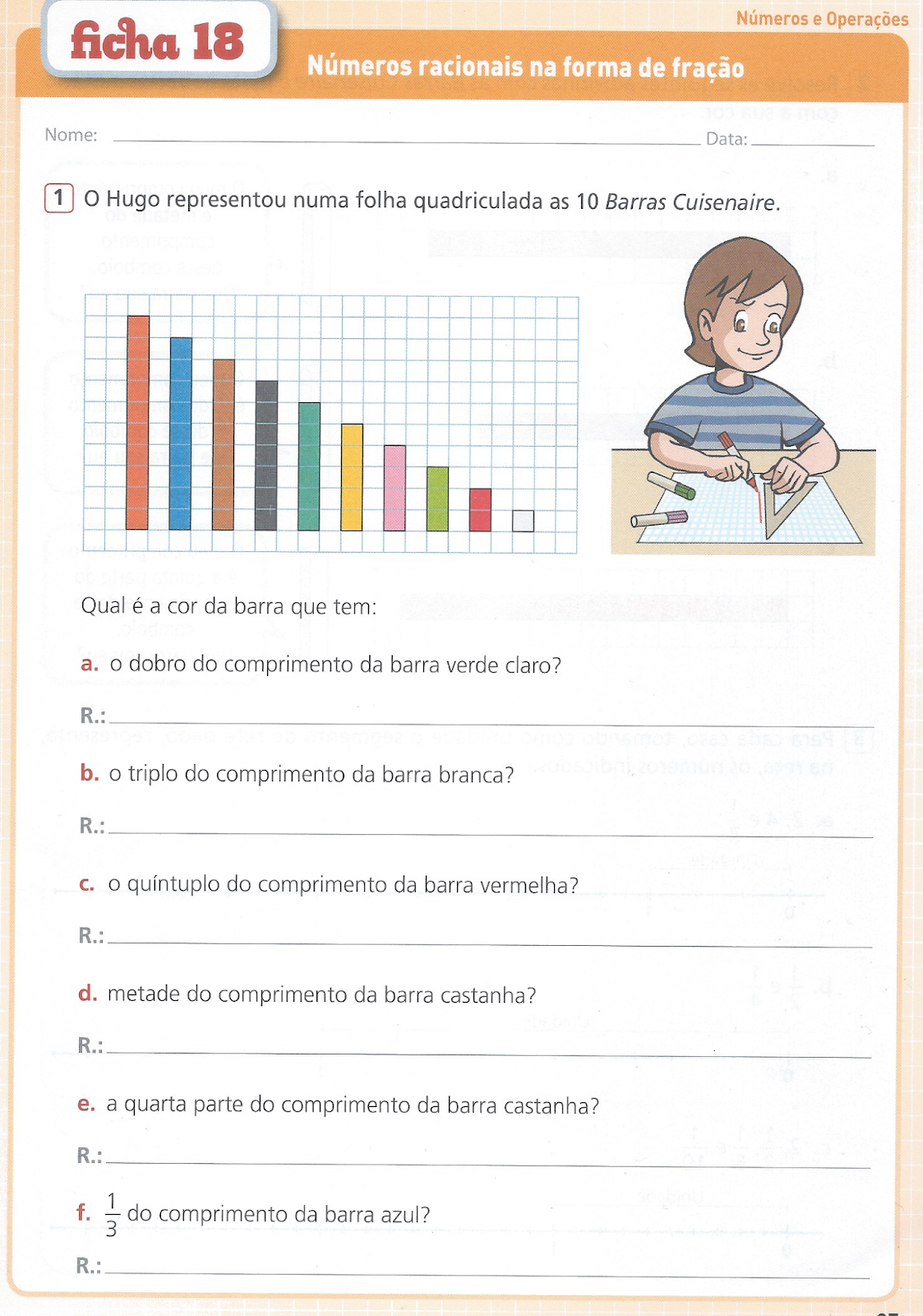 Aprende Brincando: Frações - Fichas de Matemática do 3o.ano com soluções