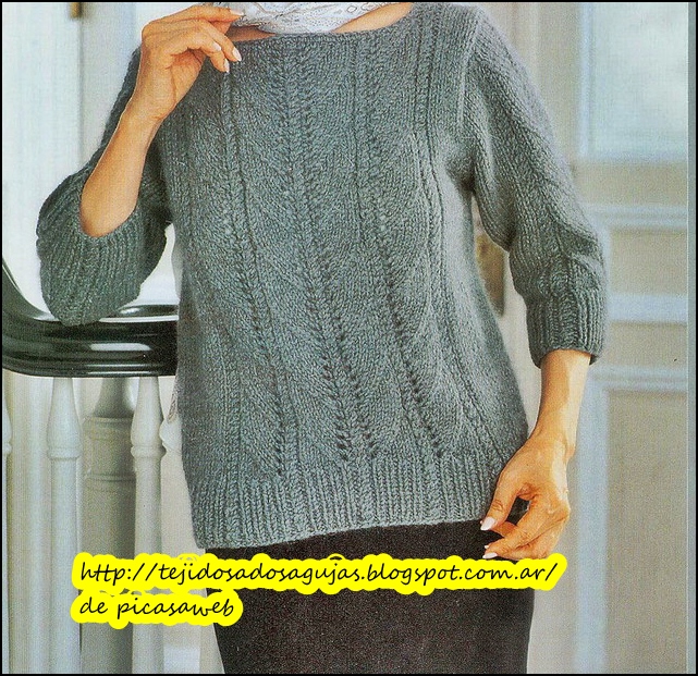 TRICOT, TEJIDO A DOS AGUJAS: Pullover tissue two needles , Pullover tejido a dos agujas