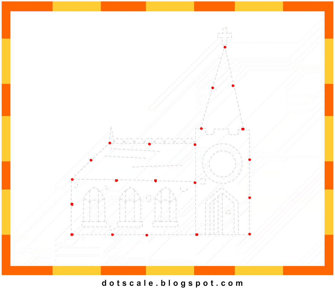 Kids Printable Dot to Dot Free: Church Dot to dot for kids