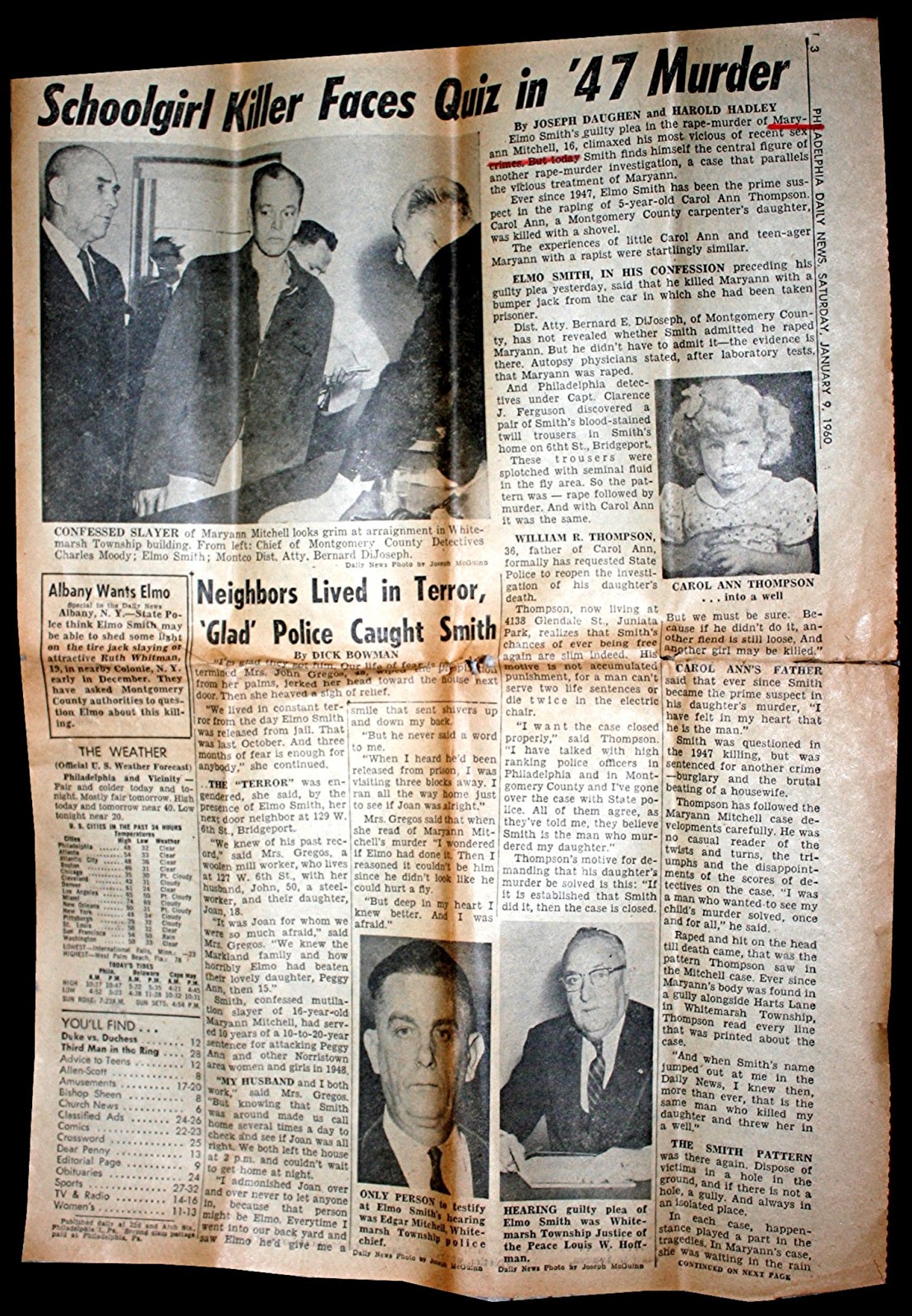 Mary Ann Mitchell Homicide 1959: Carol Ann Thompson