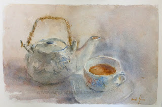 Plein Air Painting: Afternoon tea - watercolor