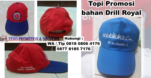 Jual Souvenir Topi Promosi Bahan Drill Royal - Toko Zeropromosi - Kab ...