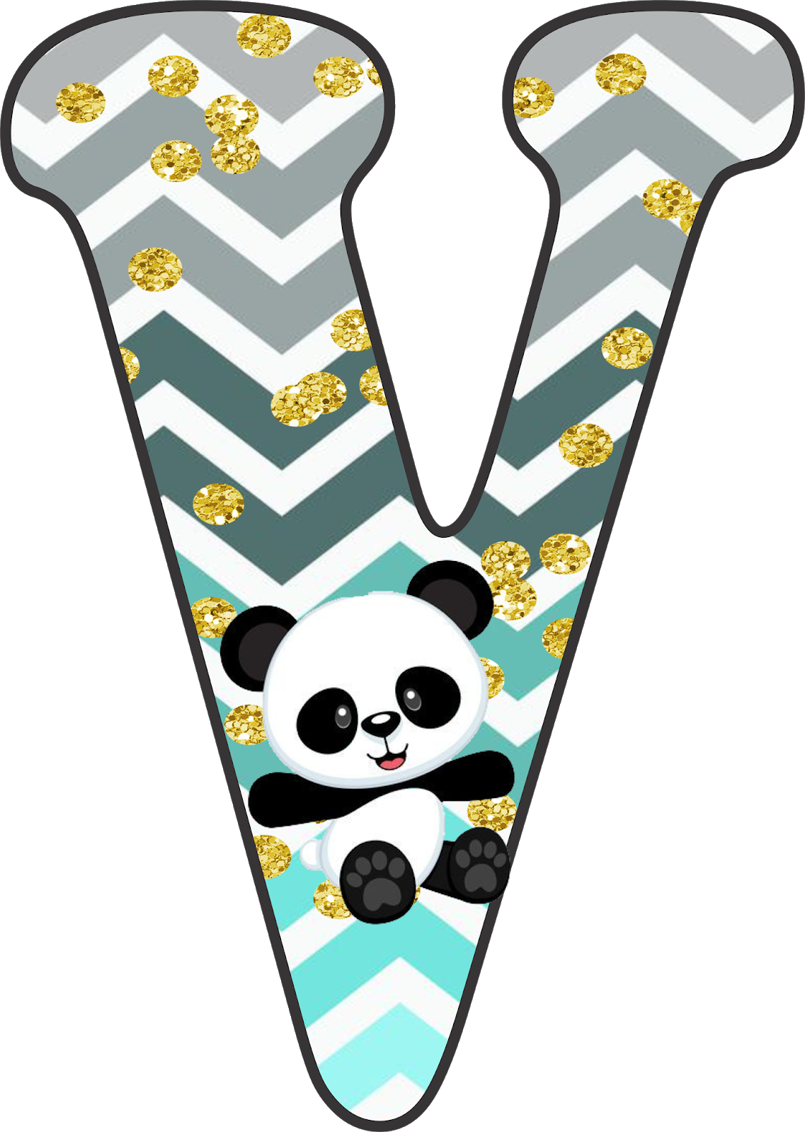 Alfabeto de Panda tierno para Descarga Gratis