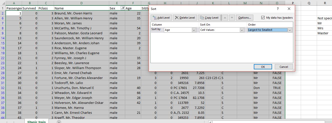 Step by step data analysis using spreadsheet application (e.g ...
