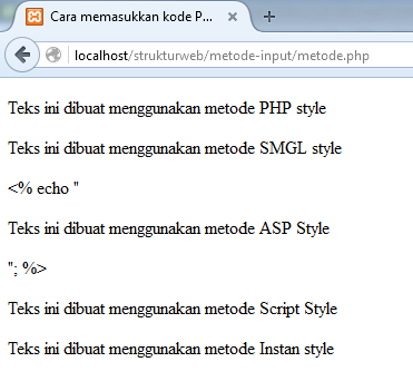 Memahami 5 Metode / Cara Memasukkan Kode PHP Ke Dalam HTML - Struktur Web